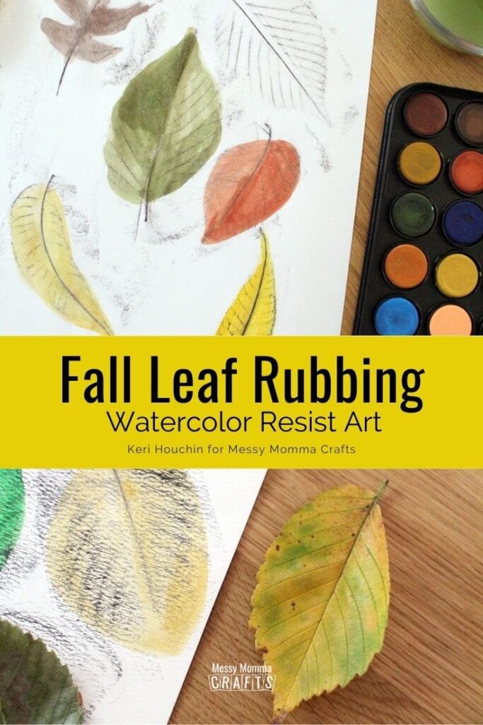 Leaf Rubbing Crayon Resist Art Activity - Messy Momma Crafts