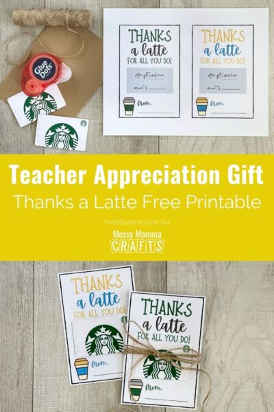 Teacher Appreciation Gift Idea: Thanks a Latte Free Printable