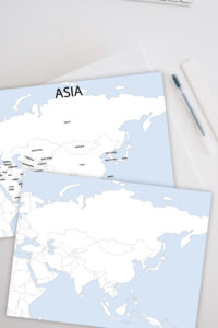 Map of Europe and Asia Free Printable - Messy Momma Crafts