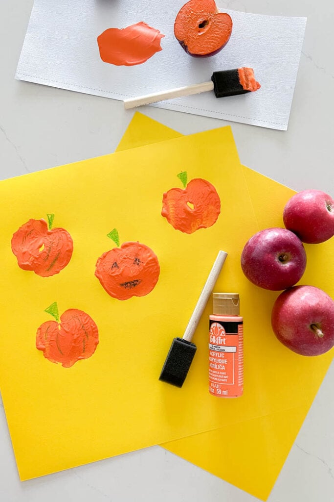 How To Make Apple Stamps With Your Kids - Messy Momma Crafts