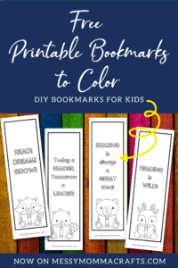 DIY Bookmarks For Kids- Includes Printable Bookmarks to Color
