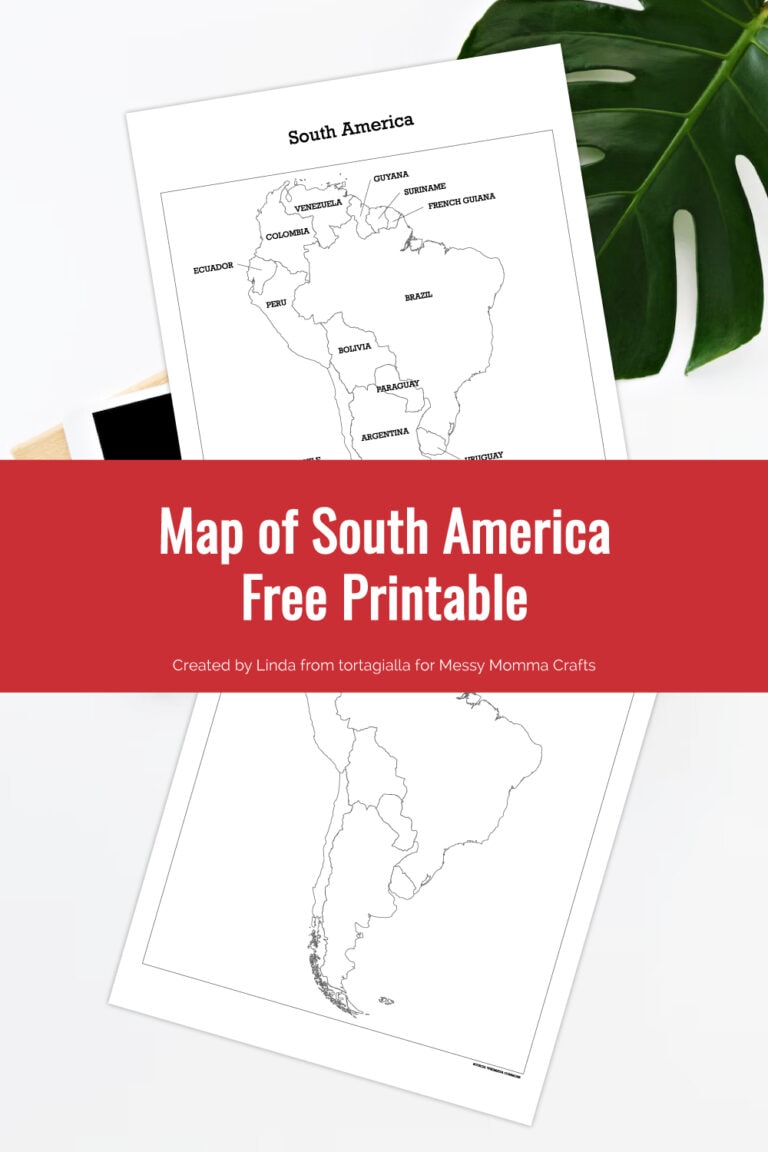 Map of South America Free Printable - Messy Momma Crafts