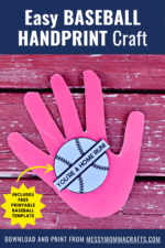 Easy Baseball Handprint Craft - Messy Momma Crafts
