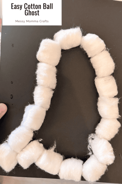 Easy Cotton Ball Ghost - Messy Momma Crafts