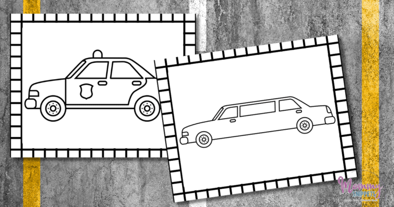 Free Car Coloring Pages - Messy Momma Crafts