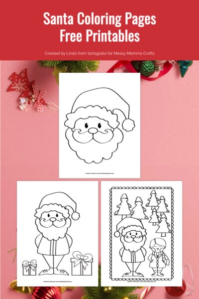 Santa Coloring Pages - Messy Momma Crafts