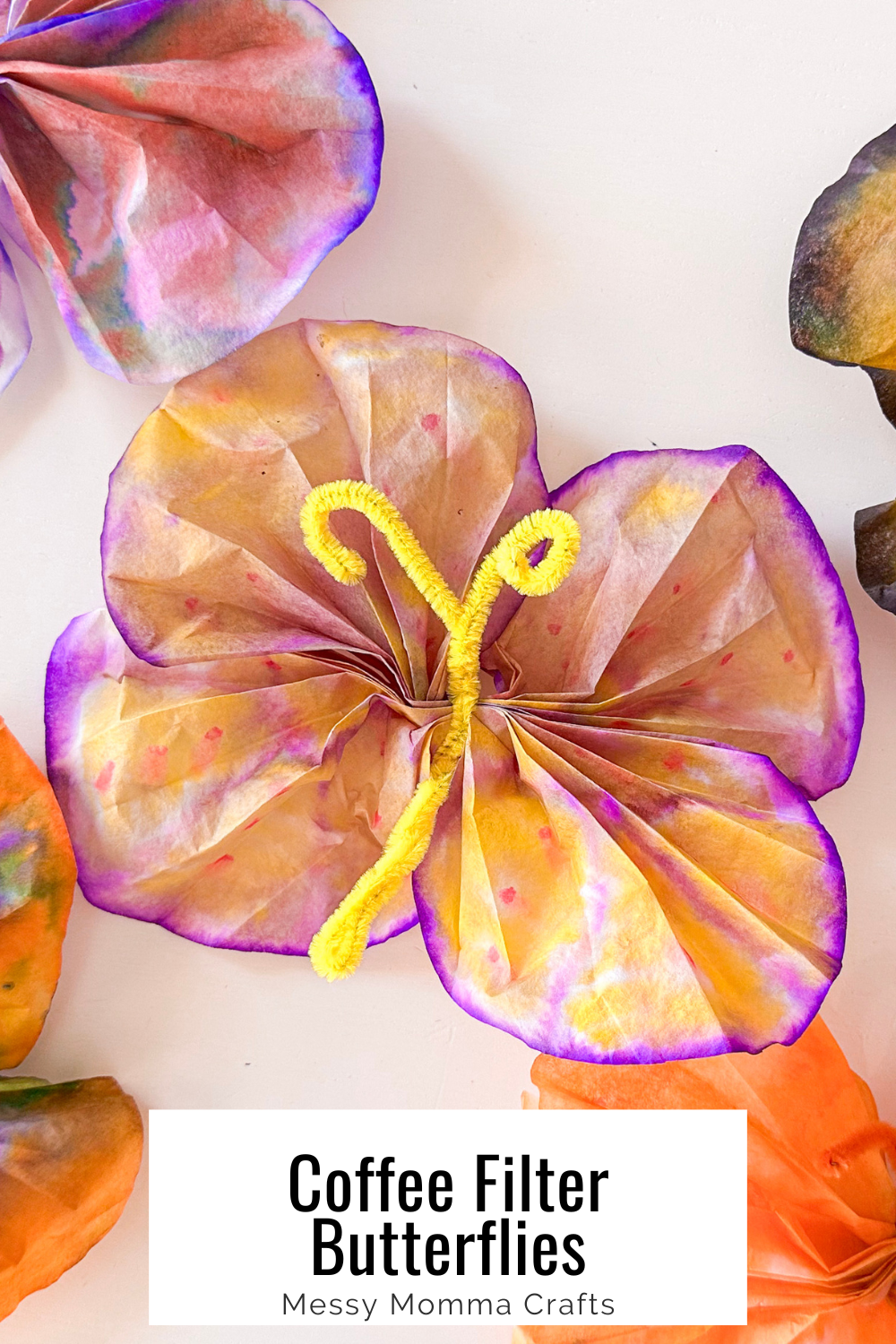 Coffee Filter Butterflies - Messy Momma Crafts